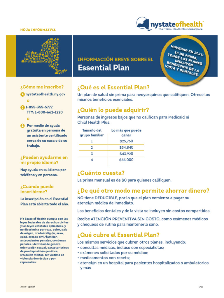 Essential Plan Fact Sheet - Spani | PDF