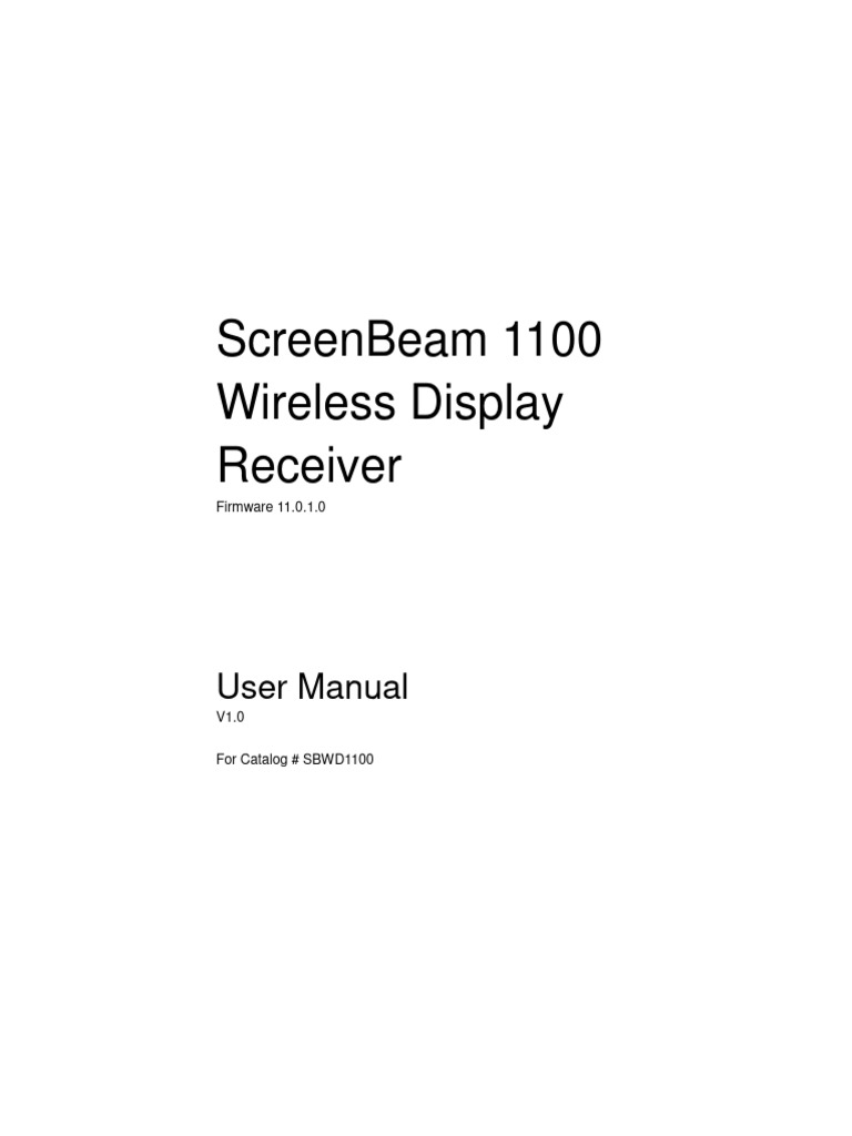 SB 1100 User Manual v1.0 | PDF | Wi Fi | Wireless Lan