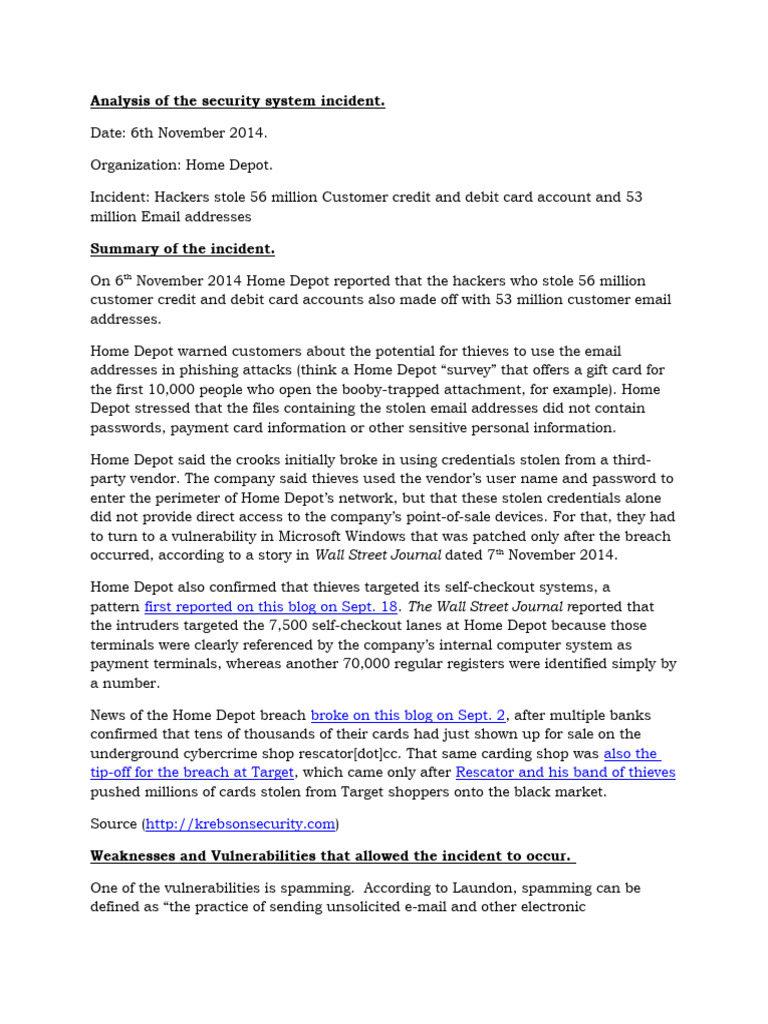 Analysis of The Security System Incident | PDF