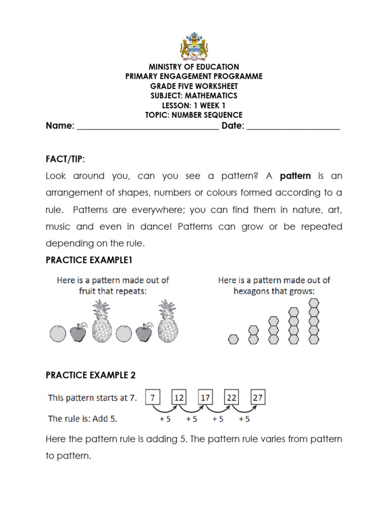 Grade 5 Mathematics Weeks 1-4 Worksheets - Term 1 | PDF ...