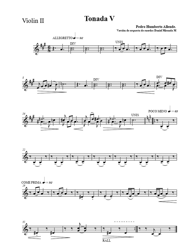 Tonadas Allende Violin 2 | PDF