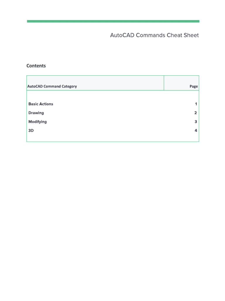 Autocad Command List | PDF