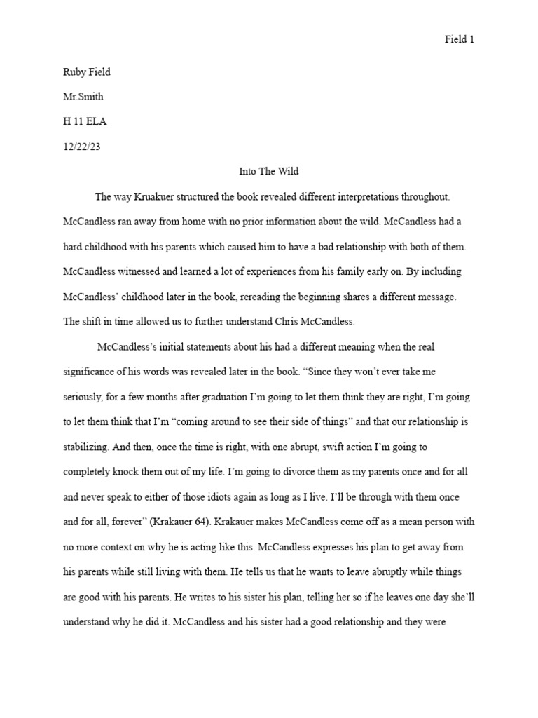 Ruby Field - Into The Wild Final | PDF