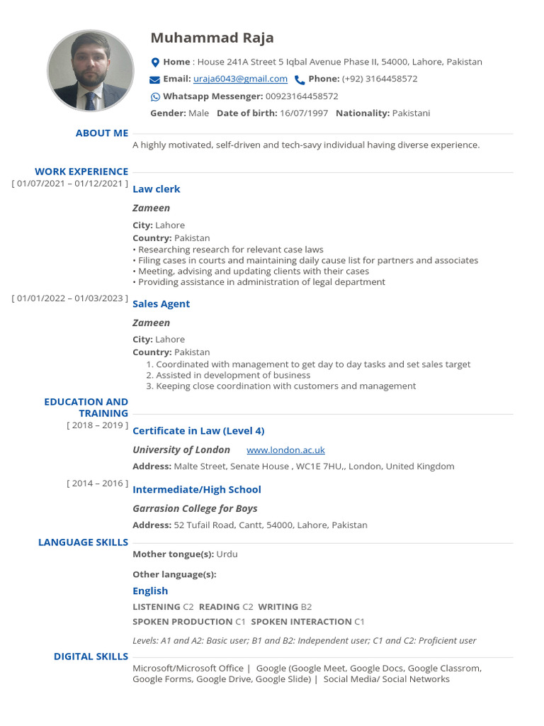 Muhammad Raja: About Me | PDF | Pakistan