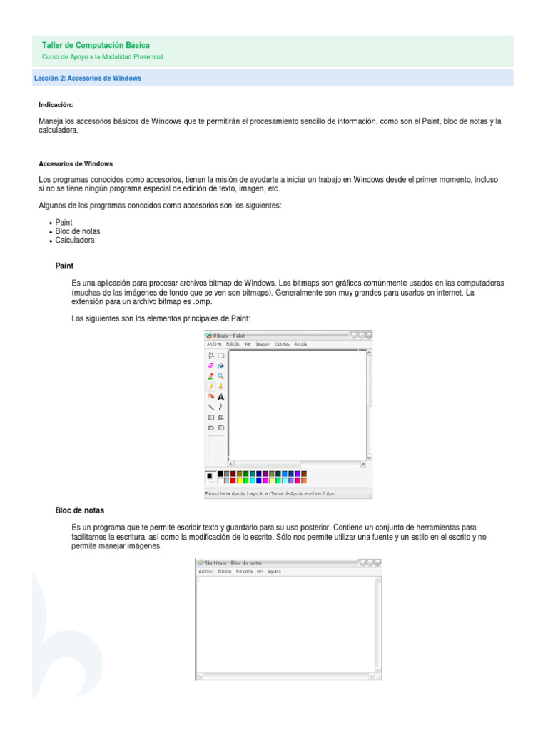 Accesorios Básicos de Windows | PDF | Archivo de computadora | Software