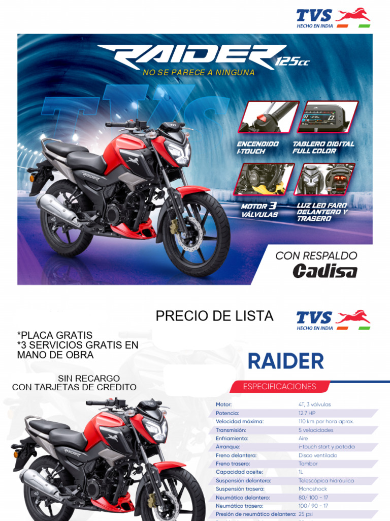 Ficha Técnica RAIDER-125 | PDF