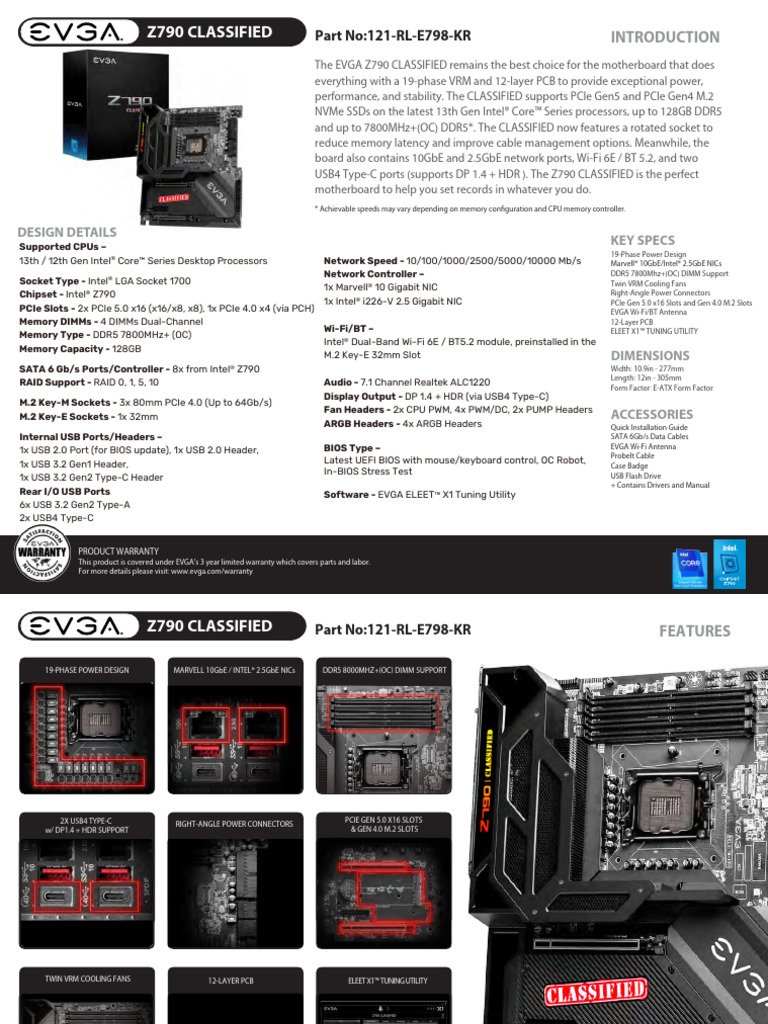 Z790 Classified: Part No:121-RL-E798-KR | PDF