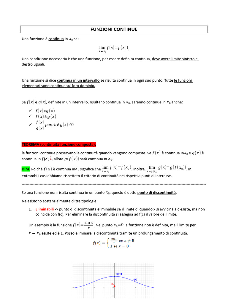 Funzioni Continue | PDF