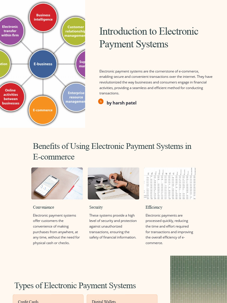 Electronic Payment Systems in E-commerce | PDF | E Commerce | Computer ...