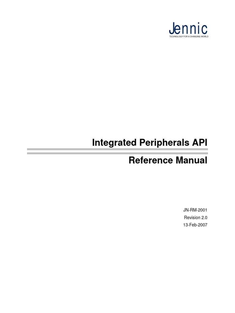 Integrated Peripherals API Manual | PDF | Analog To Digital Converter | Microcontroller