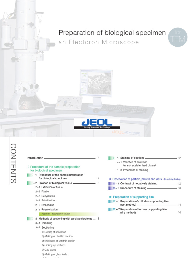 JEOL-TEM-Sample Prep For Bio Samples - 10604 | PDF | Fixation ...