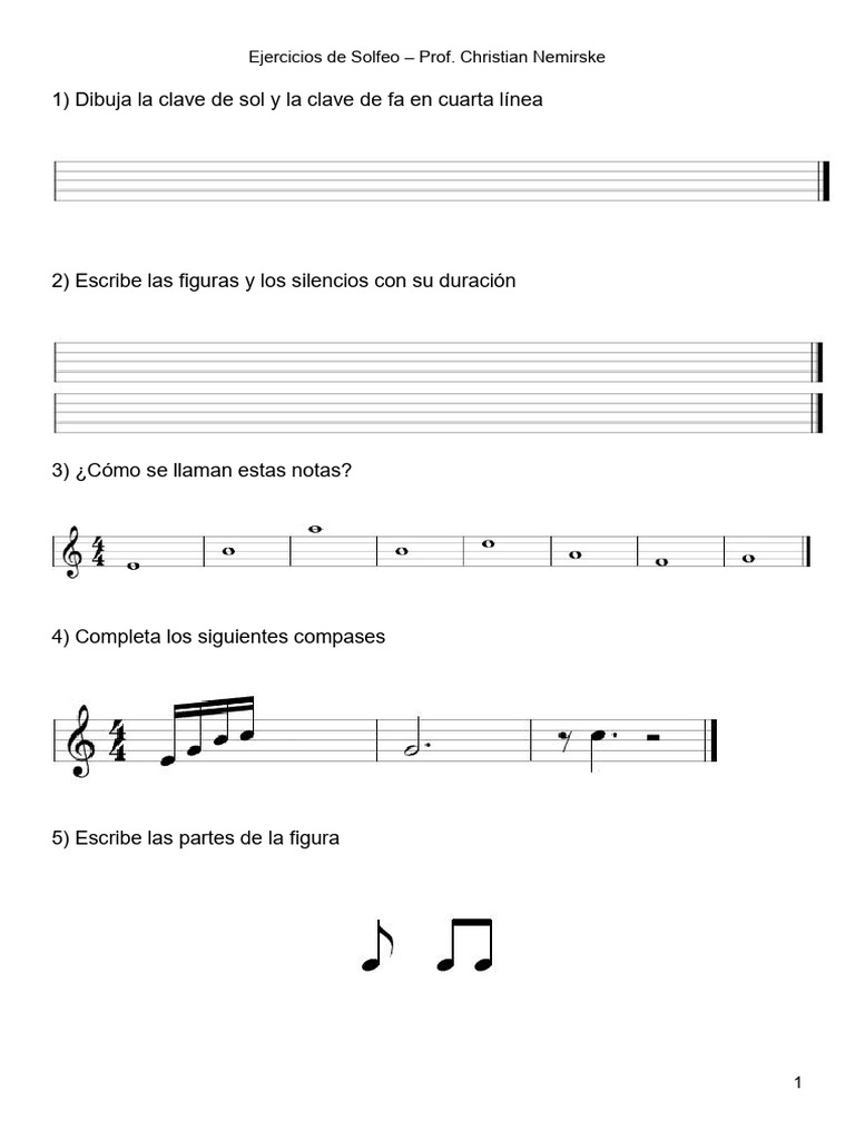Ejercicios Prácticos de Solfeo | PDF