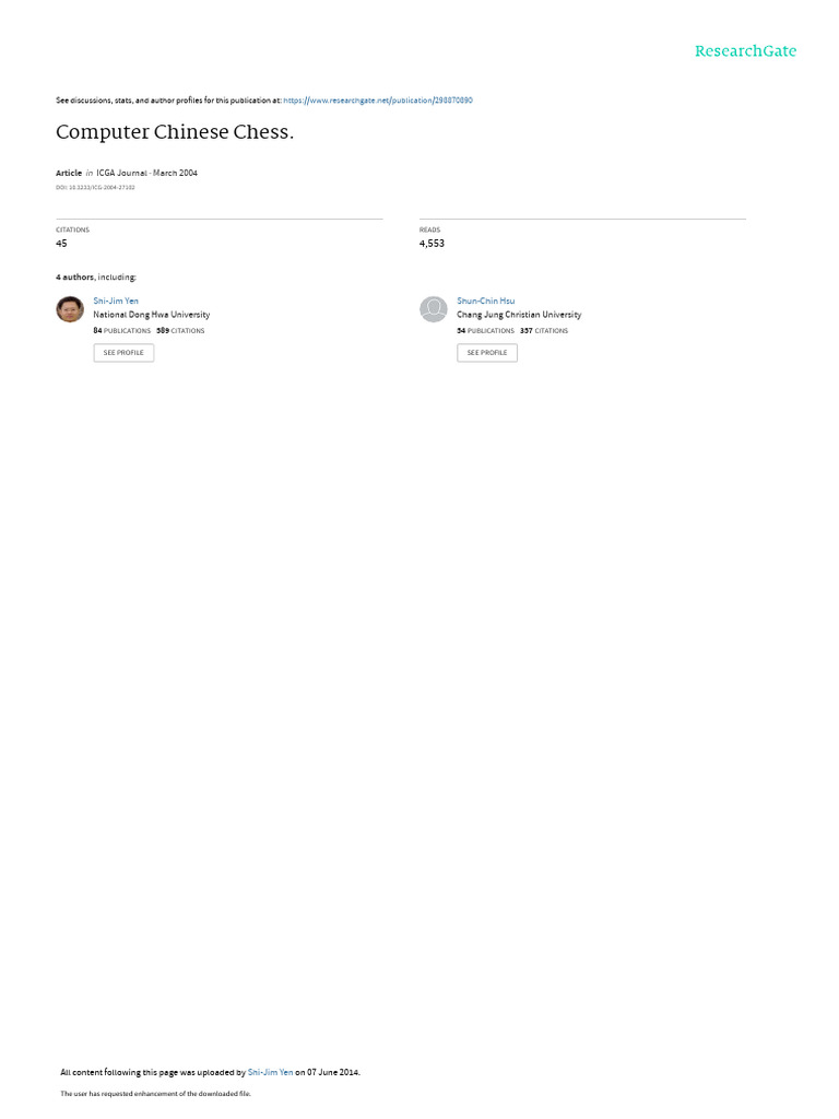 Computer Chinese Chess | PDF