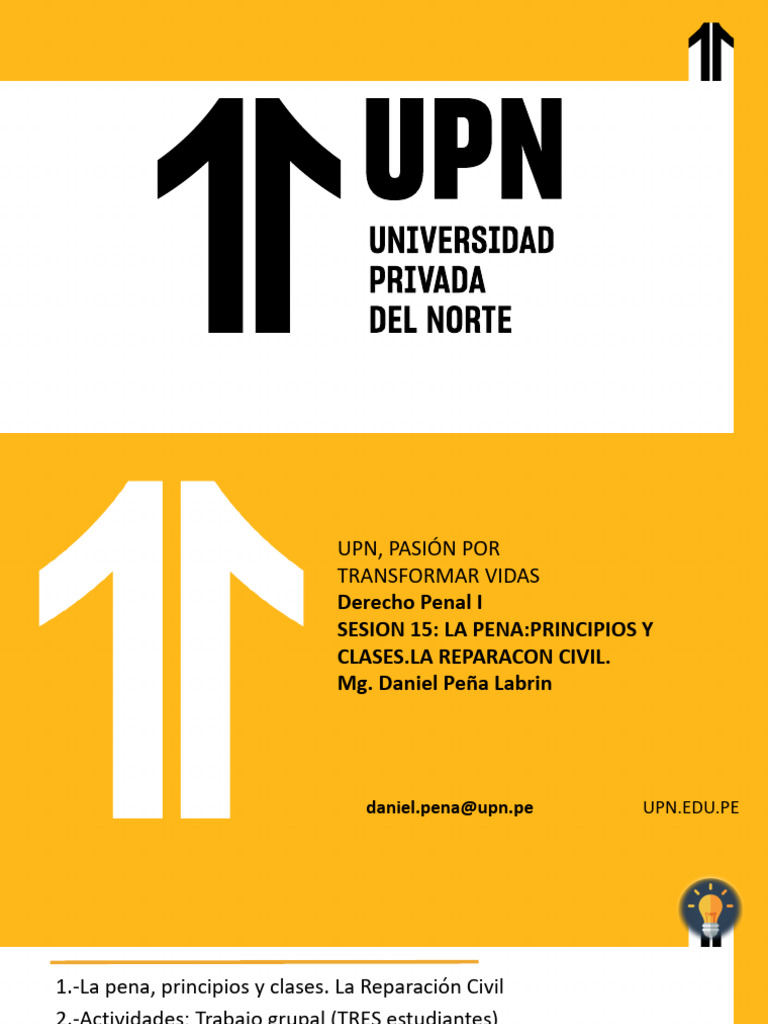 Sesion 15 La Pena - Principios y Clases - La Reparacion Civil 2023-2 | PDF | Derecho penal ...