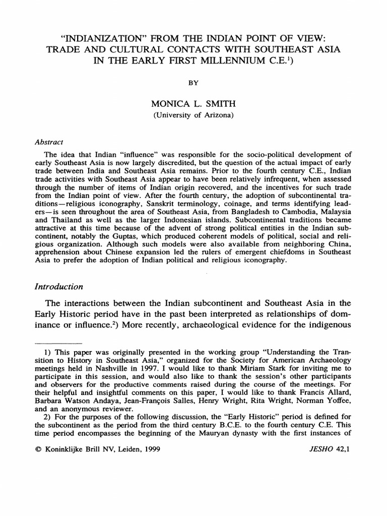 Indianization From The Indian Point of | PDF | Southeast Asia | Sanskrit