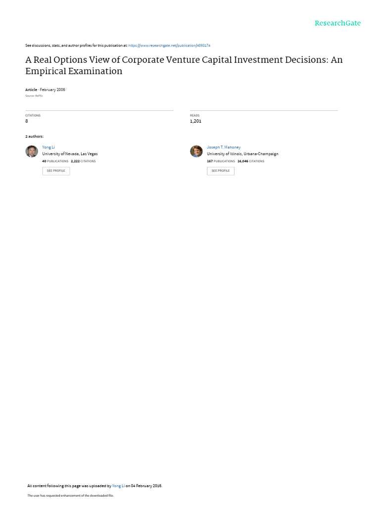 Li_Mahoney_11_JBV | PDF | Venture Capital | Corporate Finance