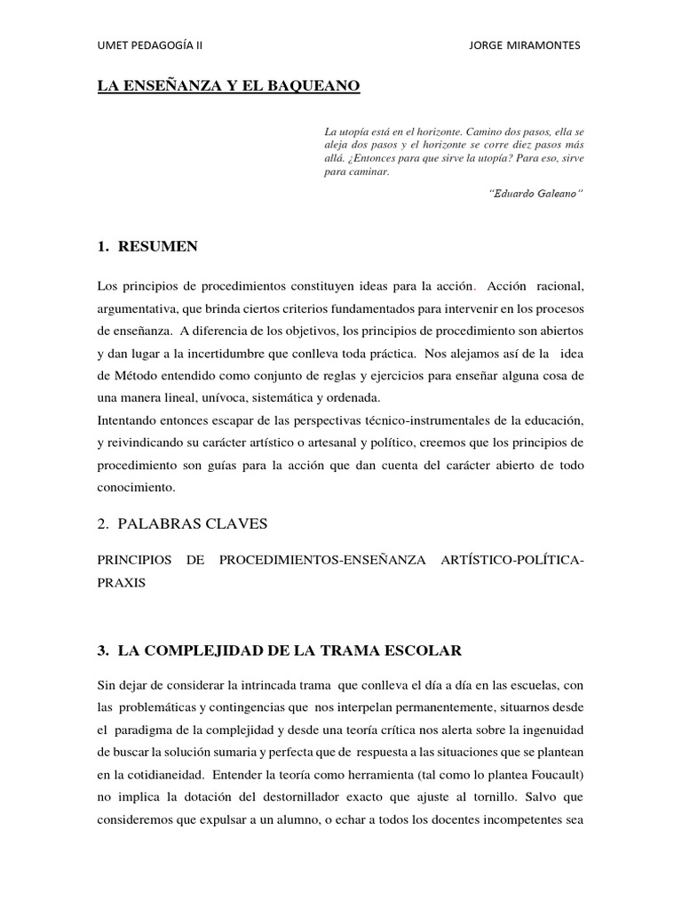 La Enseñanza y El Baqueano | PDF | Enseñando | Maestros