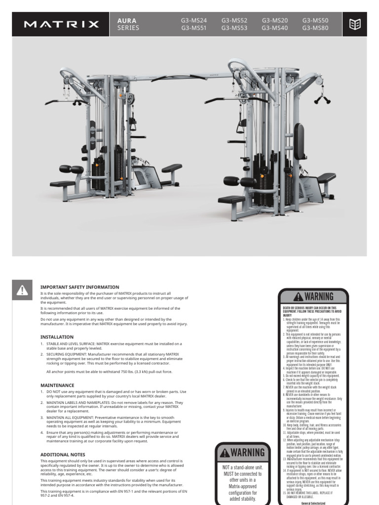 MATRIX Equipment Assembly Guide | PDF