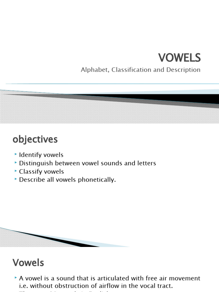 The Sounds of English (Vowels) | PDF