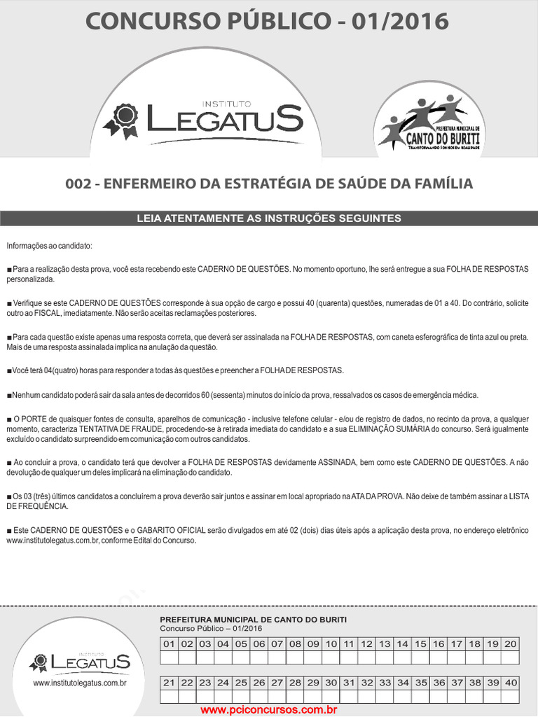 PV Gabaritada Enfermeiro Esf | PDF