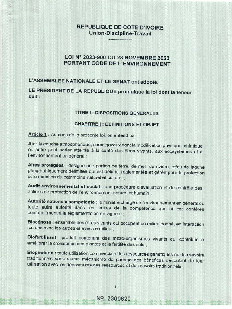 Code de L'environnement 2023 | PDF