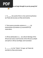 GST203 Philosophy and Logic Questions | PDF | Logic | Argument