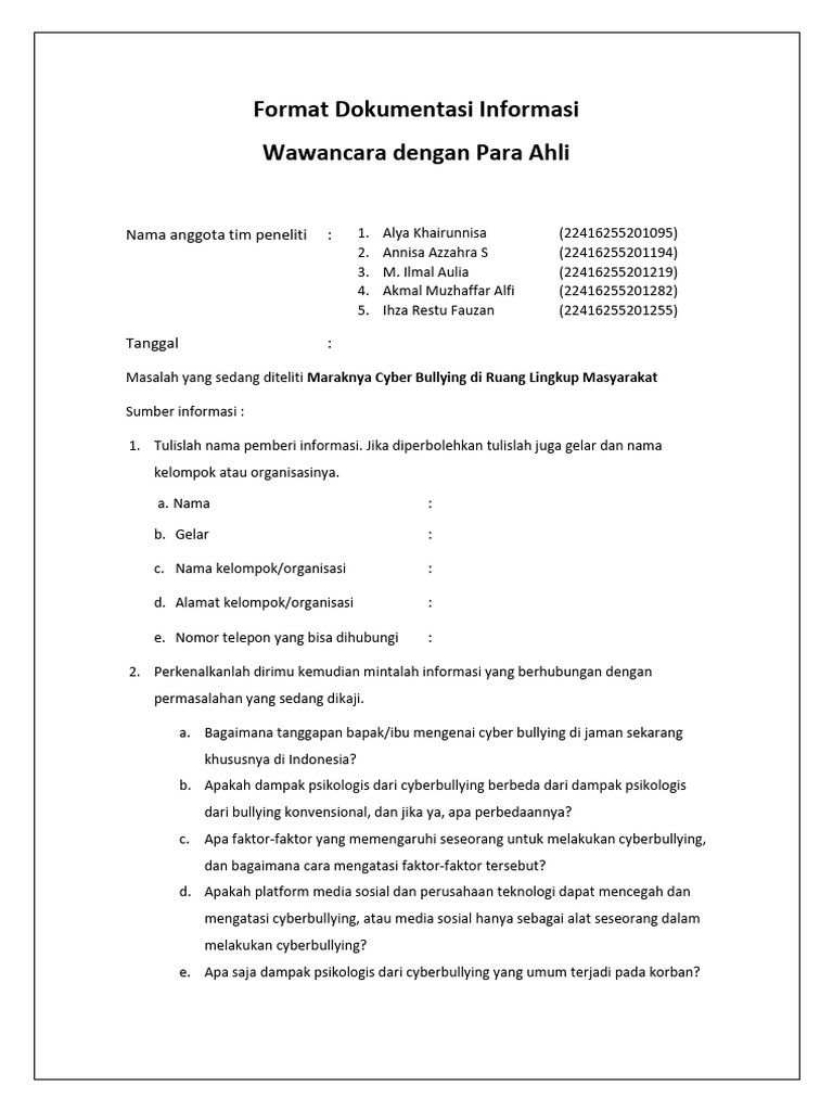 Instrumen Project Citizen - Kelompok 2 - IF22A | PDF