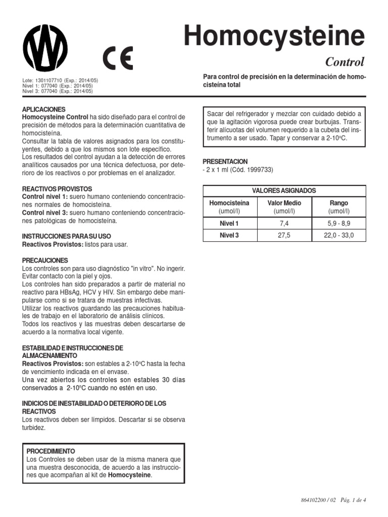 Homocysteine Control | PDF