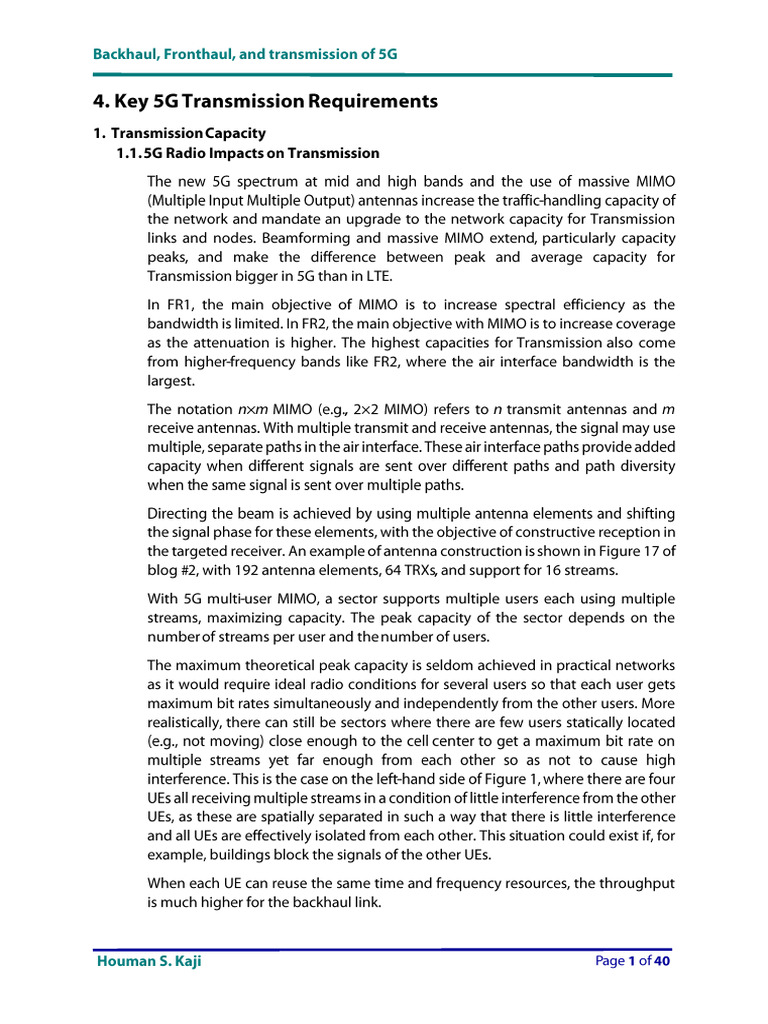 Backhaul, Fronthaul, and Transmission of 5G #4 | PDF | Computer Networking | Mobile Technology