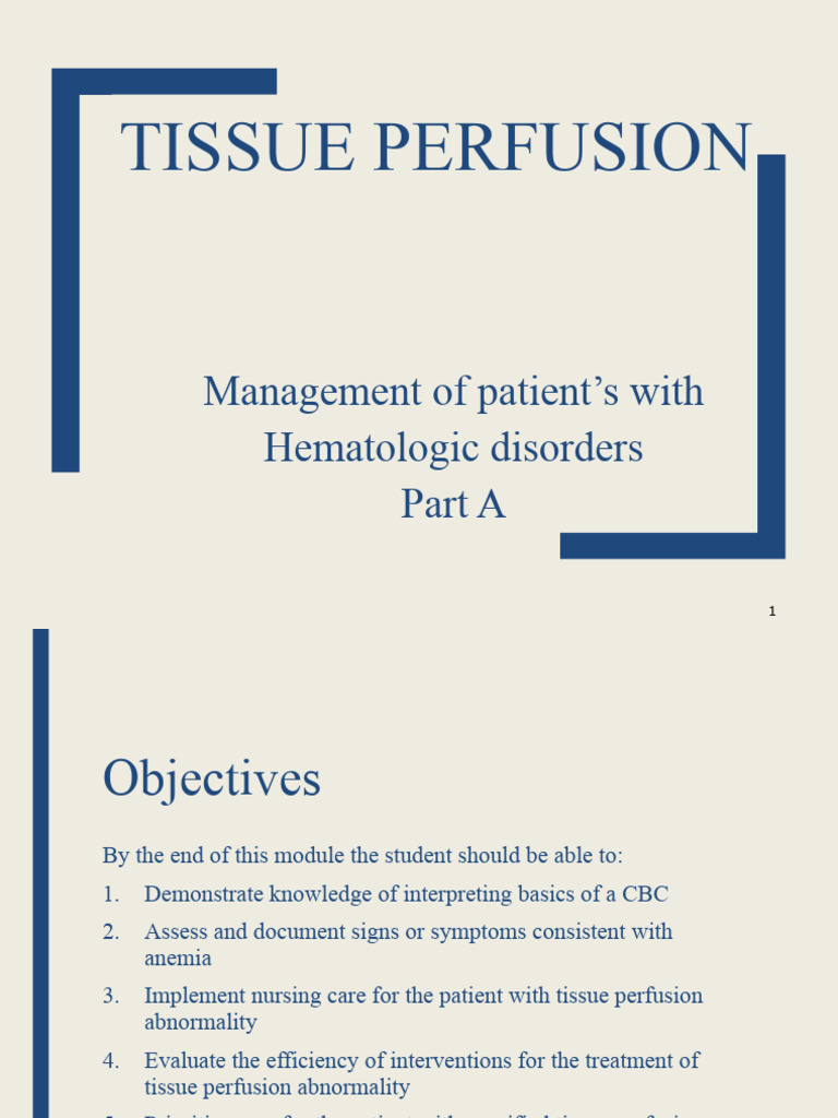 Tissue Perfusion (2021 Part A (1) of | PDF