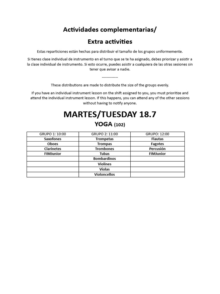 Actividades complementarias - Extra activities - FIMValencia 2023 | PDF