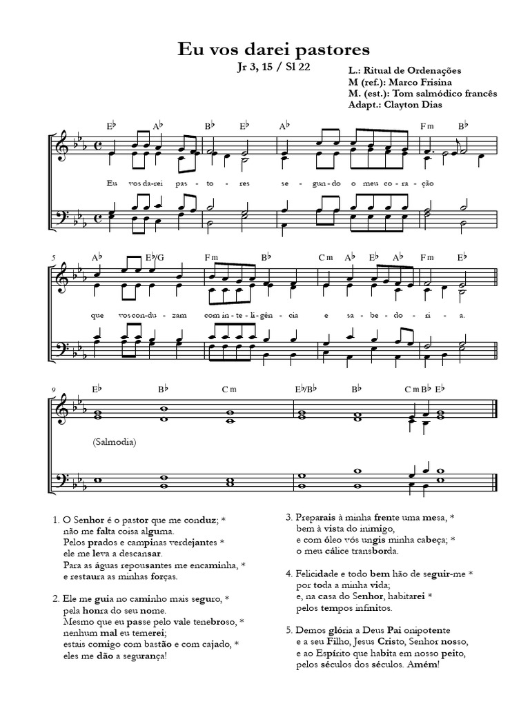 Eu Vos Darei Pastores - Marco Frisina | PDF