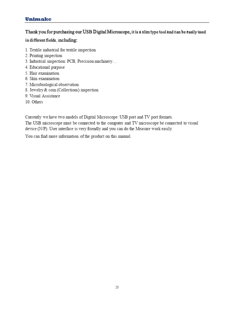 USB Digital Microscope User Manual | PDF | Device Driver | Usb
