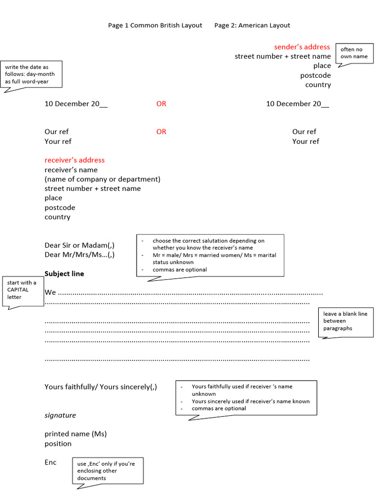 Layout Business Letters | PDF
