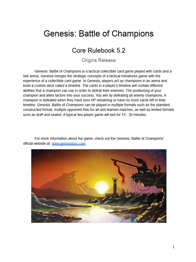 5.2 Genesis Rules | PDF