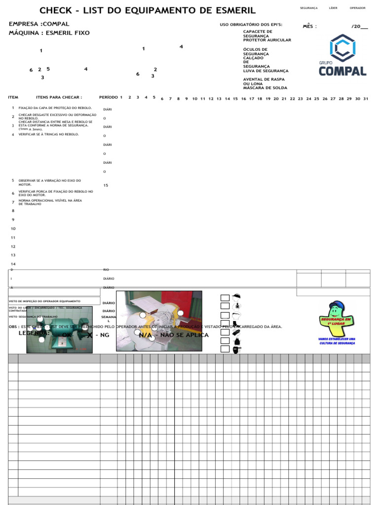 Idoc - Pub - NR 12 Check List Equipamentos Diversos Plataforma Esmeril ...