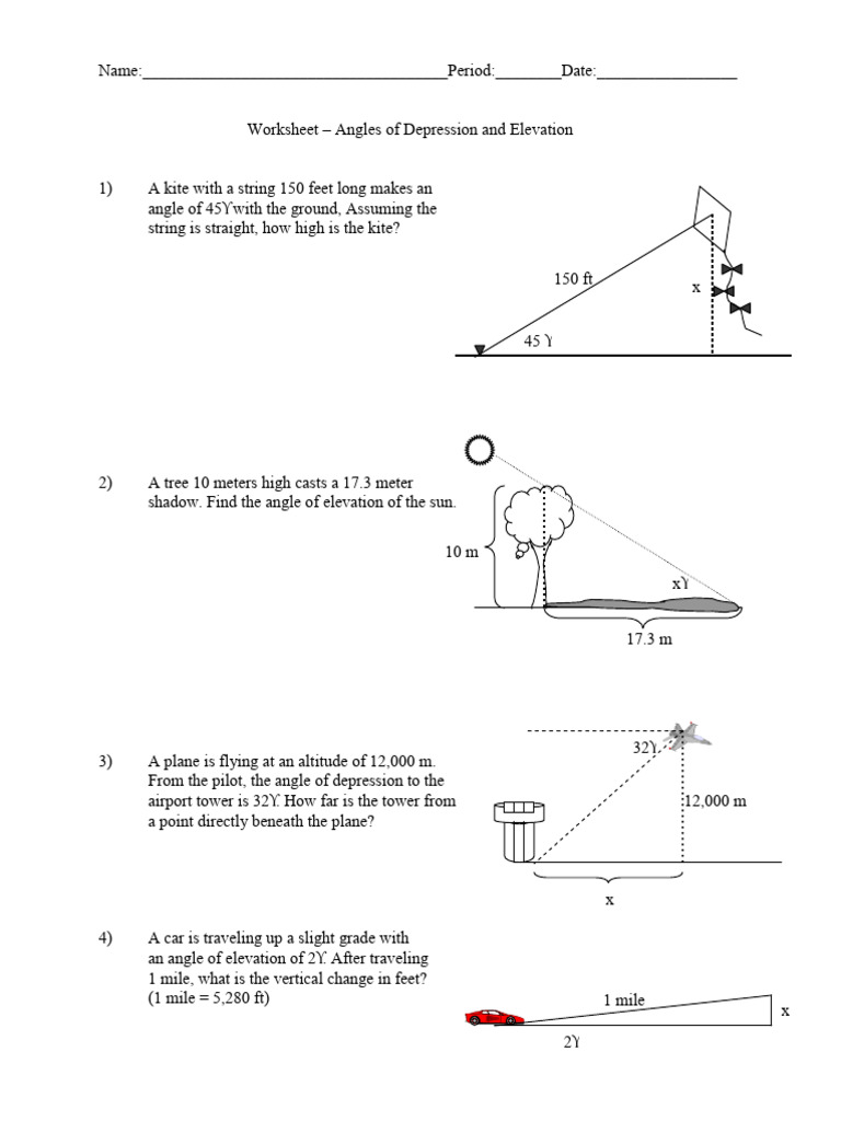 Angle of Elevation and Depression 2 | PDF