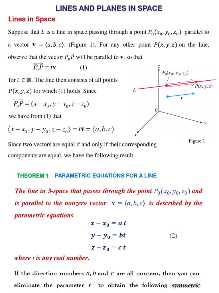 Lines and Planes in Space-1 | PDF