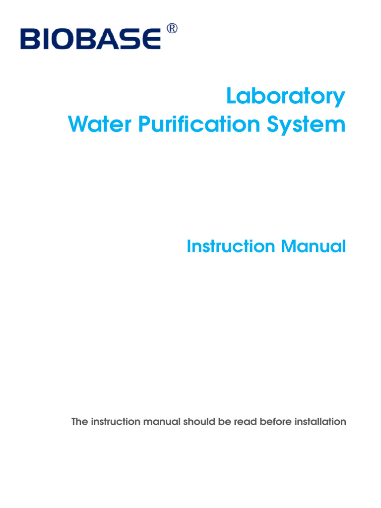 BIOBASE SCSJ-V Series User Manual | PDF | Purified Water | Membrane