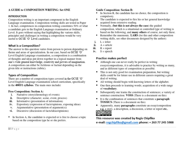 A_GUIDE_ON_COMPOSITION_WRITING-Set_ONE | PDF