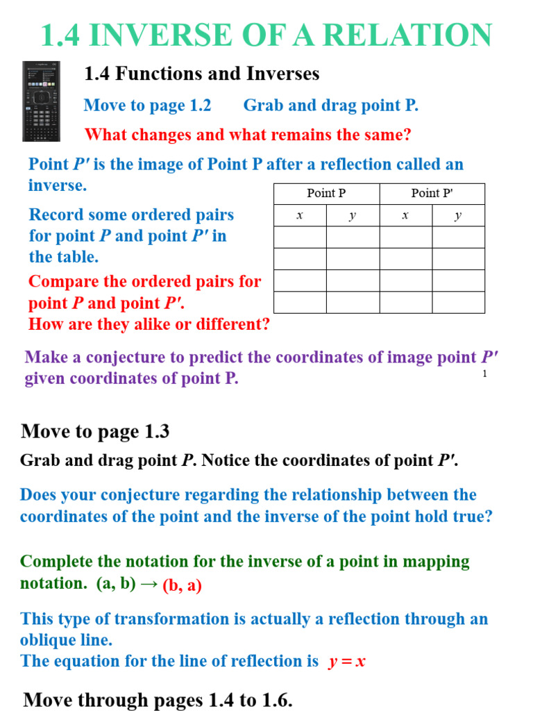 1.4 Inverse of A Relation | PDF | Function (Mathematics) | Functions ...