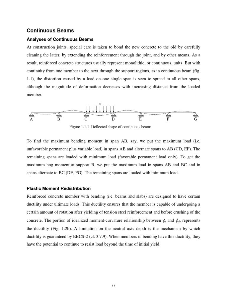 Continuous Beams | PDF | Bending | Beam (Structure)