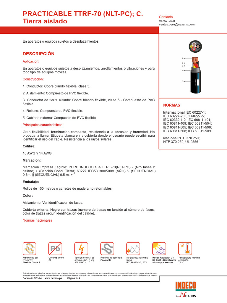 Cable PRACTICABLE-TTRF-70-NLT-PC-C-... | PDF | Technology & Engineering