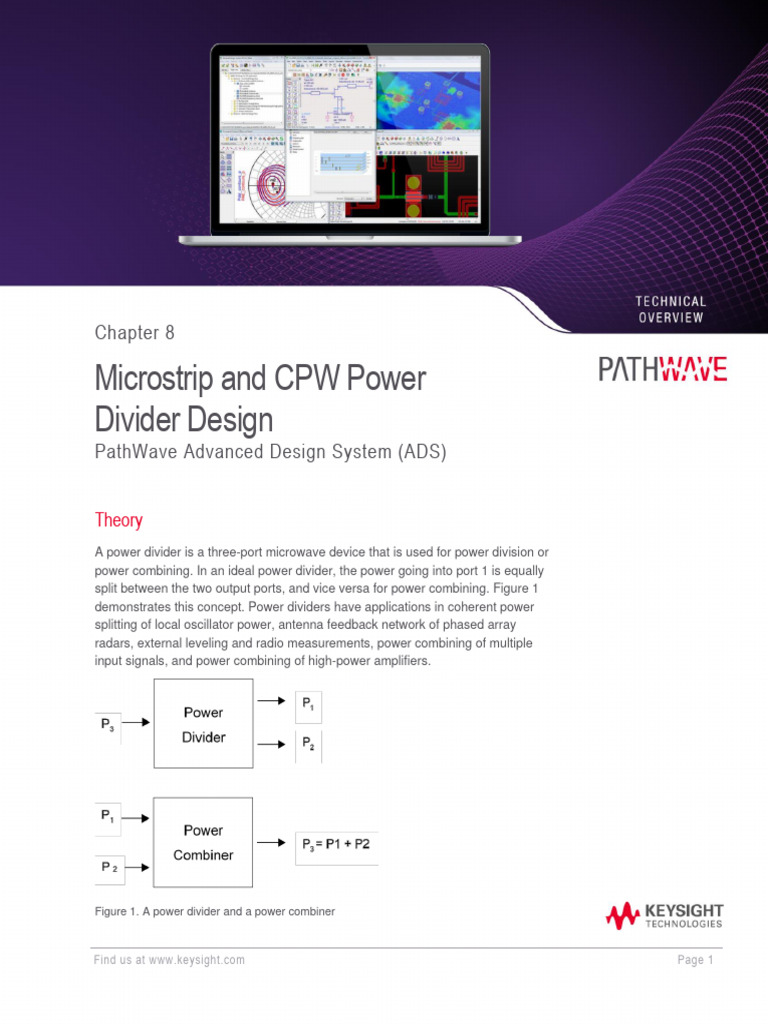 Microstrip and CPW Power Divider Design - Chapter 8 | PDF