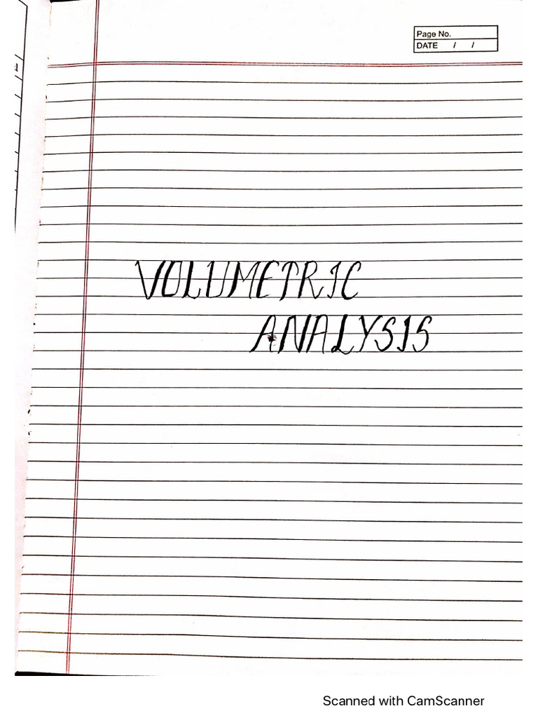 Volumetric Analysis | PDF