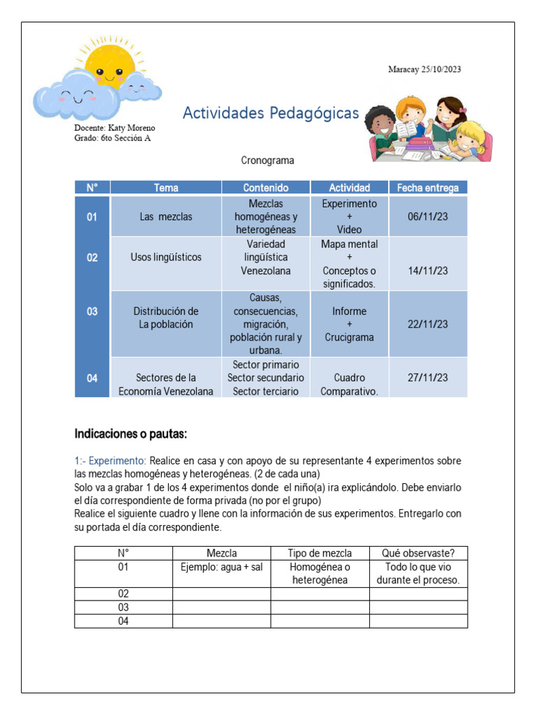 actividades 6to grado | PDF