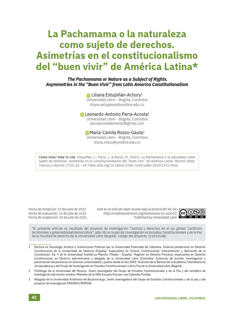 02 La Pachamama Pdf Constitución Democracia