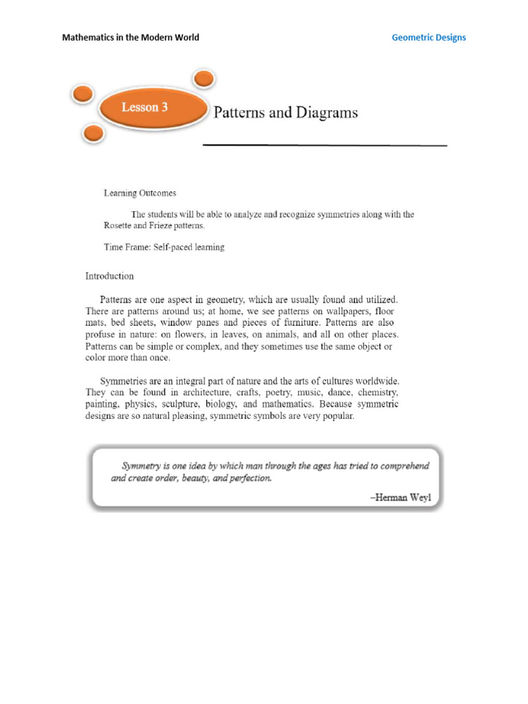 Geometric Designs in Modern Math | PDF | Teaching Methods & Materials ...
