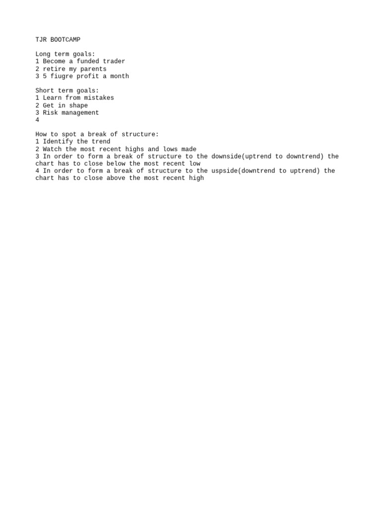 TJR Bootcamp: Trading Structure Insights | PDF | Finance & Money ...