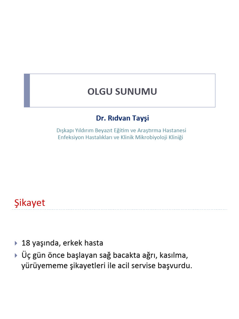 Tetanoz Olgu Sunumu | PDF